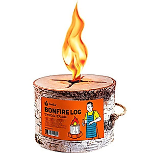 Zorestar Birch Bonfire Wood Log L-Size with fire Starters for Fireplace Inside - 100% Natural Cooking Firewood for Fire Pit, Campfire, Bonfire and Grill, Swedish Candle 6.4 lbs