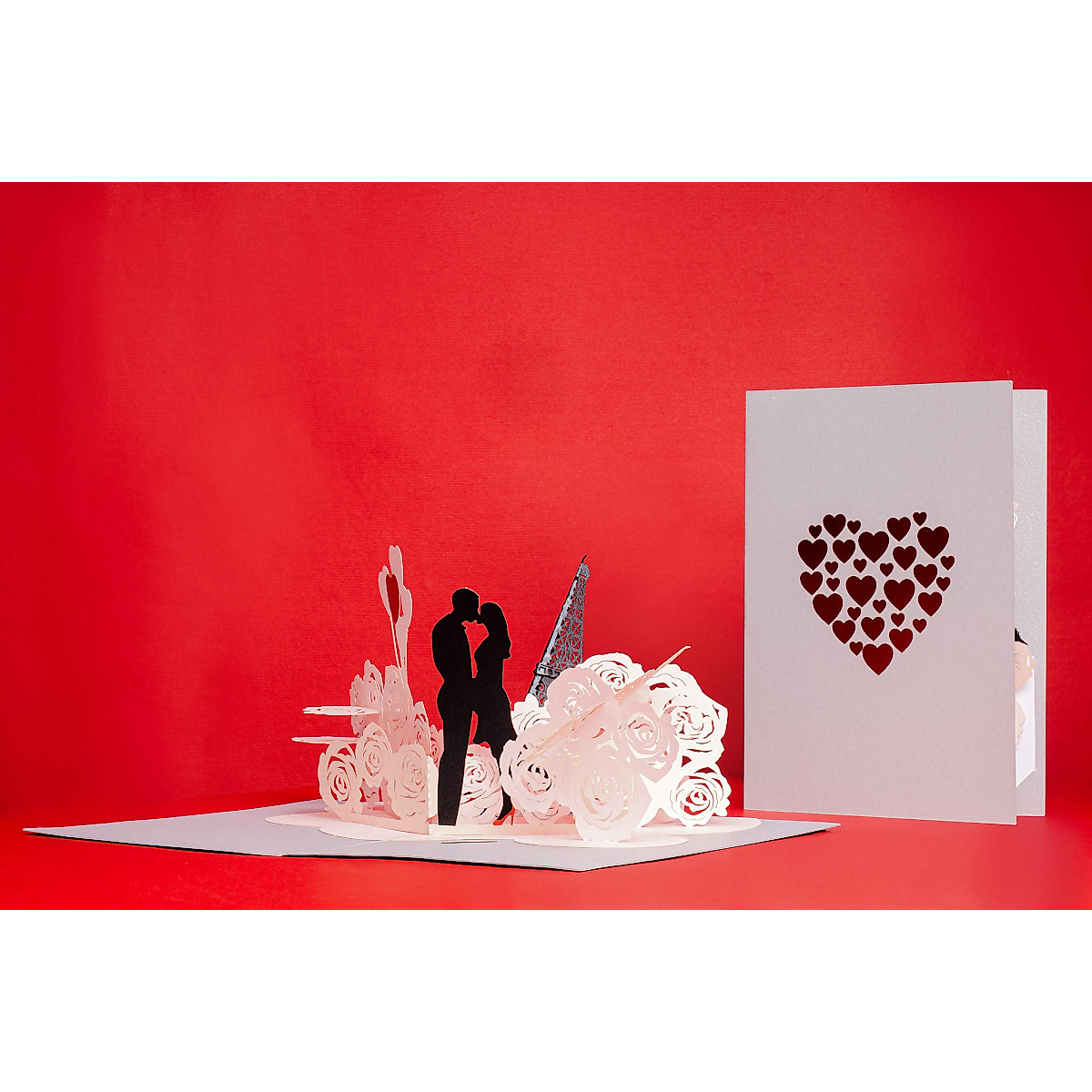 Paper Love Valentines Day Pop Up Card, Eiffel Tower, 3D Popup Greeting Cards, For Wedding, Anniversary, Valentine’s Day, Love, Romance, Birthday, All Occasion