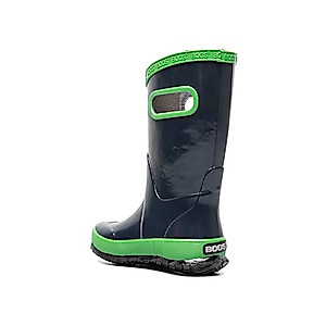 BOGS unisex child Bogs Kids Rubber Waterproof Rain Boot for and Boys Girls , Navy/Green, 12 Little Kid US