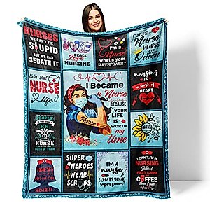 Gifts for Nurses Blanket, Gifts for Nurses Women, Rn Gifts for Nurses, Birthday Gifts for Nurses, Retirement Gifts for Nurses, Nurses Practitioner Gifts for Christmas International Nurses Day 60"x50"