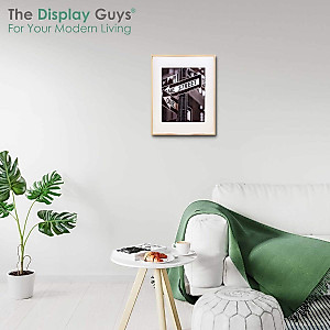 TheDisplayGuys - Contemporary Aluminum Picture Frame - Tempered Glass - 16x20 matted to 11x14 - Gold - Wall Hanging