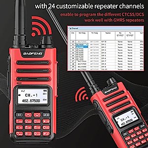 BAOFENG GM-15 Pro GMRS Radio Long Range Walkie Talkies Rechargeable NOAA Weather Alerts & Scan Two Way Radio,GMRS Repeater Capable with Extra Battery Programming Cable Speaker Mic etc Full Kits
