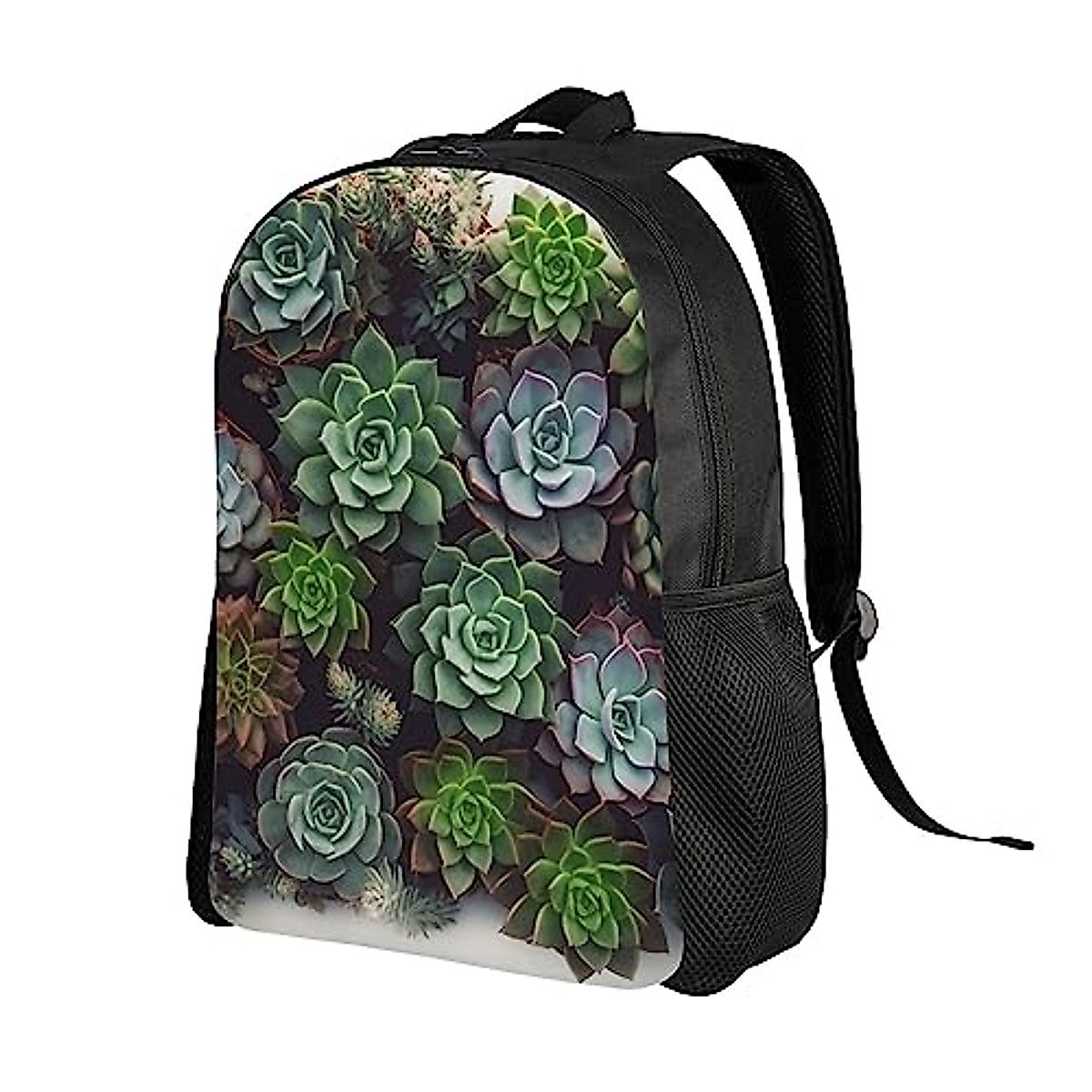 EVANEM Succulent Plants Printed Laptop Backpack For Men Women Lightweight Casual Daypack Travel Rucksack For Sports