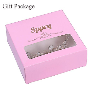 Sppry Women Tiara with Comb - Colorful AB Crystals Crown for Bridal Princess Girls at Wedding Birthday Pageant (Gold)