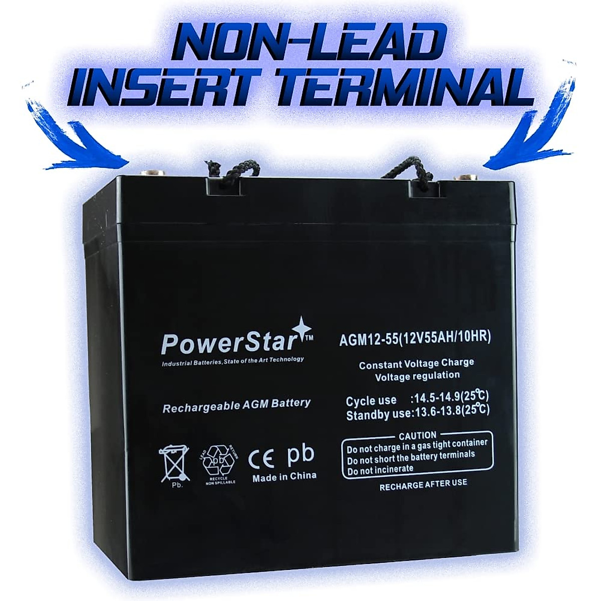 Pride Mobility 12V 55Ah 22NF AGM Deep Cycle Battery Replaces UPG 55ah-2YR Warran