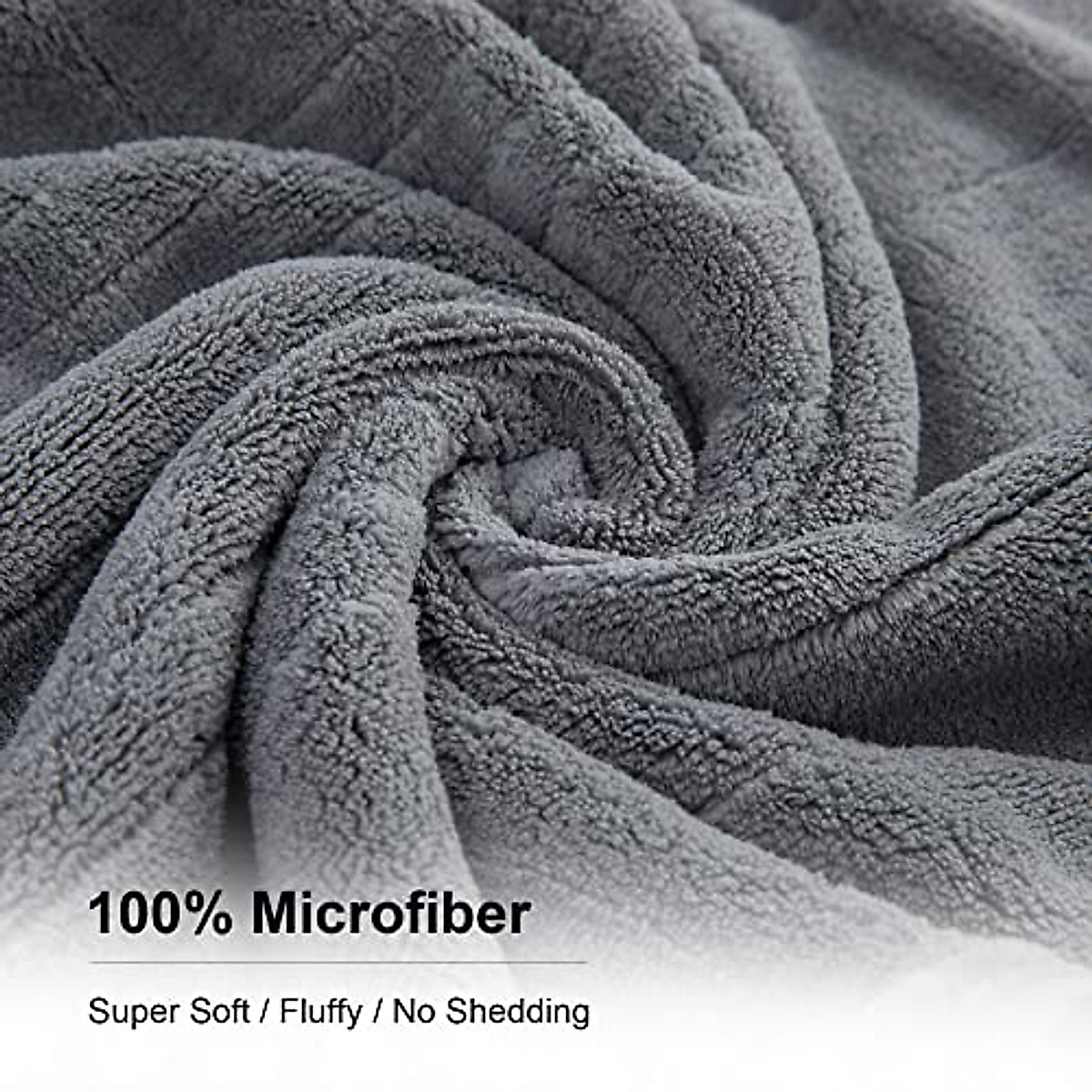 Grey Ultra Soft Towel Set, 2 Extra Large Bath Towel Sheets, 2 Hand Towels and 4 Washcloths - Highly Absorbent Quick Dry Microfiber,Oversized,Premium Towel Set for Bathroom,Fitness,Yoga,Pack of 8