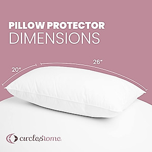 Pillow Protectors 4 Pack Standard Zippered - 100% Cotton Breathable Pillow Covers - Protects Pillows from Dirt, Dust and Debris (Standard - Set of 4 - 20x26)