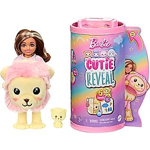 Barbie Cutie Reveal Chelsea Doll & Accessories, Lion Plush Costume & 6 Surprises Including Color Change, Cozy Cute Tees Series