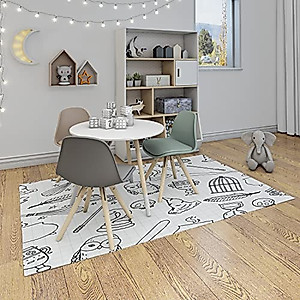 LOKMU Non-Slip Area Rugs Potter Different Witch Harry Pattern Birdcage Magic Wand Home Decor Rugs Carpet for Classroom Living Room Bedroom Dining Kindergarten Room 5'x7'