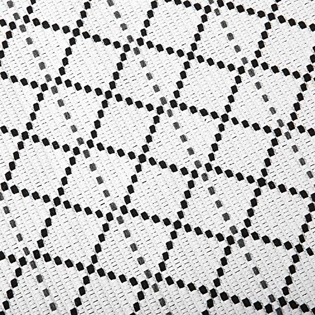 Moroccan Hand Woven Bathroom Rug, Fringe Rug for Bedroom, Cotton Woven Boho Tassel Throw Rug,Tribal Decorative Throw Rugs Carpet for Laundry Hallway Kitchen Sink,Exquisite Geometric(2'x4.3', Black)