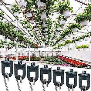 Ripeng Greenhouse Hooks Hanger Greenhouse Twist Clips Greenhouse Fixing Clips with Stainless Steel S Hooks for Outdoor Garden Hanging Plants Plastic Insulation Netting Shading (100 Pieces)