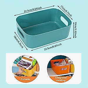 Plastic Storage Baskets 8 Pack, Small Pantry Baskets for Organizing, Organizer Basket Bins for Shelves, Organizer and Storage for Bathroom, Bedrooms, Kitchens (Colour Medium)