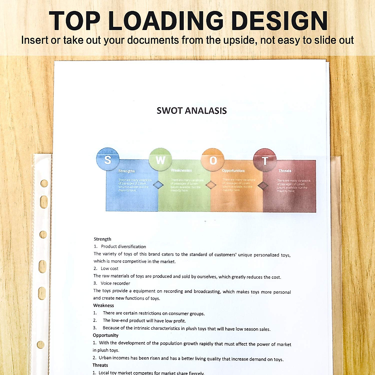 Sheet Protectors, PANDRI 500 Pack Clear Heavy Duty Plastic Page Protectors Sheet Reinforced 11-Hole Fit for 3 Ring Binder Fits Standard 8.5 x 11 Paper, 9.25 x 11.25 Top Loaded, Acid Free