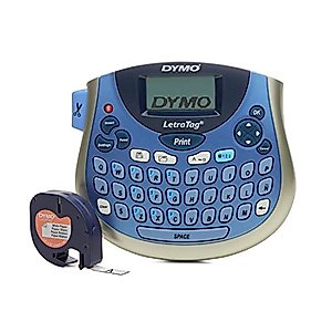 DYMO LetraTag LT-100T Plus Compact, Portable Label Maker with QWERTY Keyboard (1733013),Silver/Blue