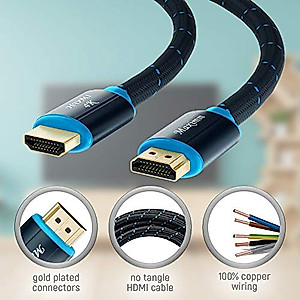 HDMI Cable 4K HDMI 2.0, 1ft, Certified 18Gbps, 4K@60Hz Ultra High-Speed Gaming HDMI Cable, 4K Cable, 3 Pack, UL-Listed