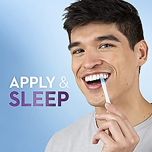 Crest Whitening Emulsions Leave-On Teeth Whitening Gel Kit + Overnight Freshness with Wand Applicator and Stand, Apply & Sleep, 0.88 Oz