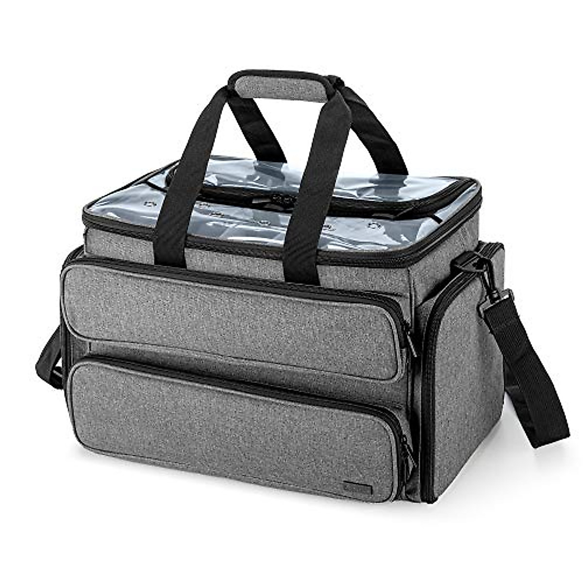 YARWO Knitting Bag, Yarn Storage Organizer Tote for Knitting Needles(Up to 14”), Crochet Hooks, Circular Needles, Projects and Skeins of Yarn, Gray (Bag Only)