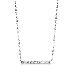 RS Pure by Ross-Simons 0.25 ct. t.w. Diamond Bar Necklace in Sterling Silver. 16 inches