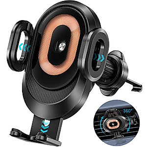 Wireless Car Charger, 15W Qi Fast Charging Auto Clamping Car Charger Phone Holder Mount, Touch Control Air Vent Cell Phone Holder for iPhone 15/14/13, Samsung S23/S22, Pixel 7,etc