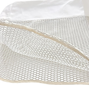 Flowertree Carry All Plain Canvas Mesh Tote Sheer Summer Shopping Bag White