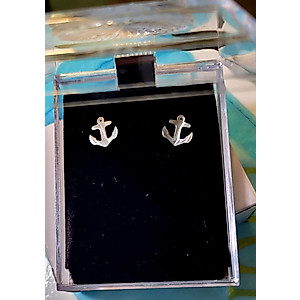 DianaL Boutique 316L Stainless Steel Nautical Marine Anchor Stud Earrings Gift Boxed Fashion Jewelry