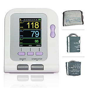 CONTEC Fully Automatic Blood Pressure Monitor Upper Arm Cuff 3 Mode 3 Cuffs Electronic Sphygmomanometer 300 Sets Memory