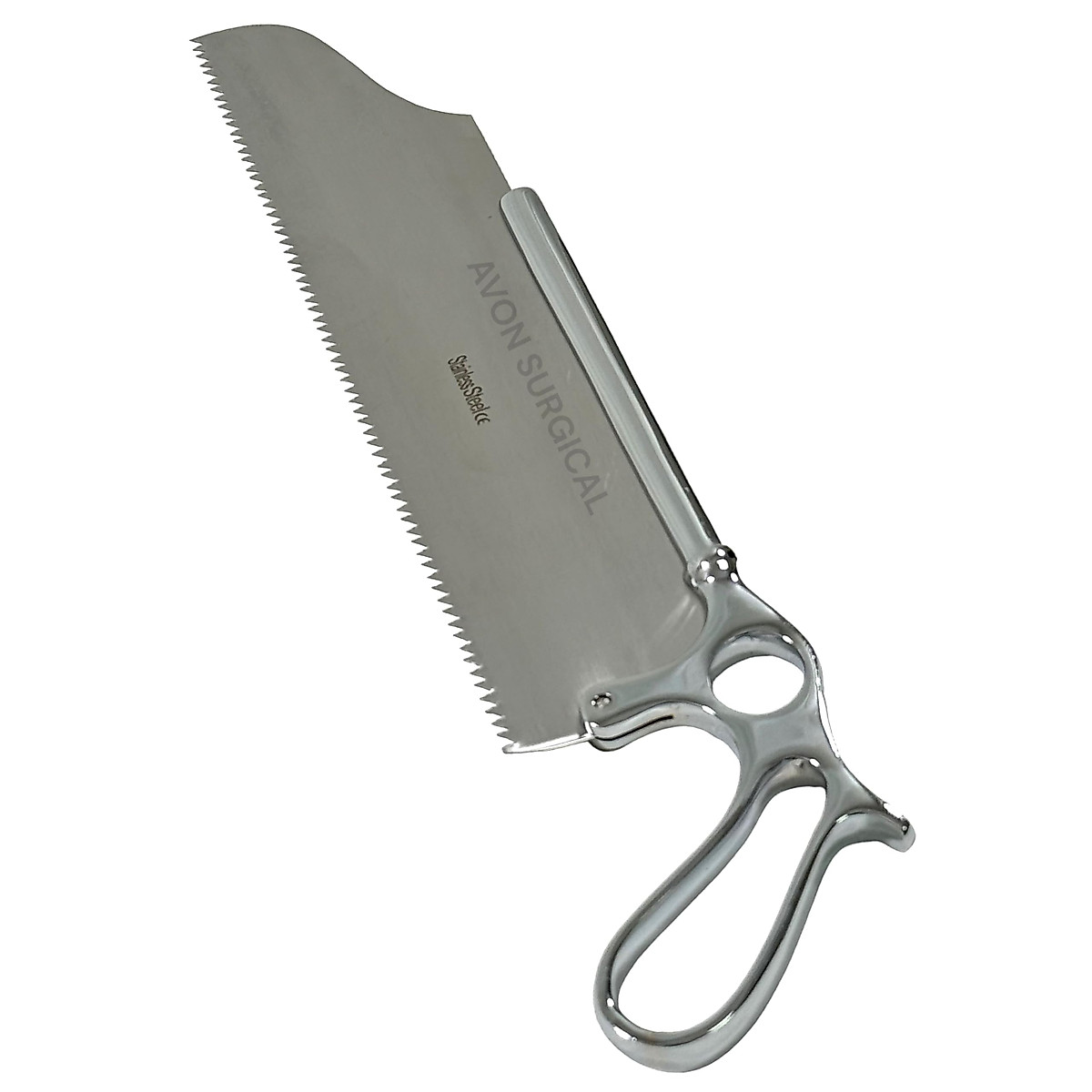 Premium Satterlee Bone Saw Ring Handle Stainless Steel Cutting Edge-12" (30.5 cm), light metal handle with stainless 9" (22.9 cm) blade