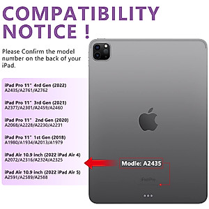 iPad Pro 11 inch Case with Keyboard, iPad Air 5/Air 4 10.9 inch Keyboard Case with Trackpad, Keyboard Case for iPad Air 5/Air 4 and iPad Pro 1-4 Gen, Backlit 10 Color & 360 Screen Rotation -Purple