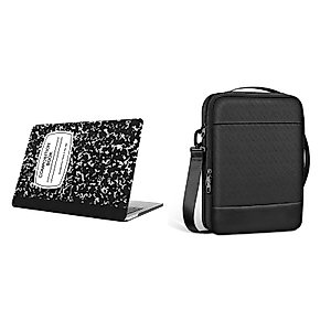 Fintie Bundle: Hard Shell Case for MacBook Pro 13 Inch A2338(M2 M1) A2251 A2289 A2159 A1989 A1706 A1708 + 13.3" Laptop Shoulder Bag Briefcase with Luggage Strap
