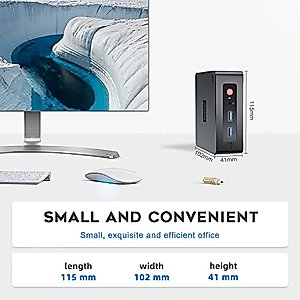 Beelink Mini PC, Mini S Mini Computer 11th Gen Quad-Core N5095, Desktop Computers 8G DDR4 RAM 256G SSD 4K UHD Dual HDMI, 2.4G+5G WiFi Gigabit Ethernet/BT4.0 for Office/Home