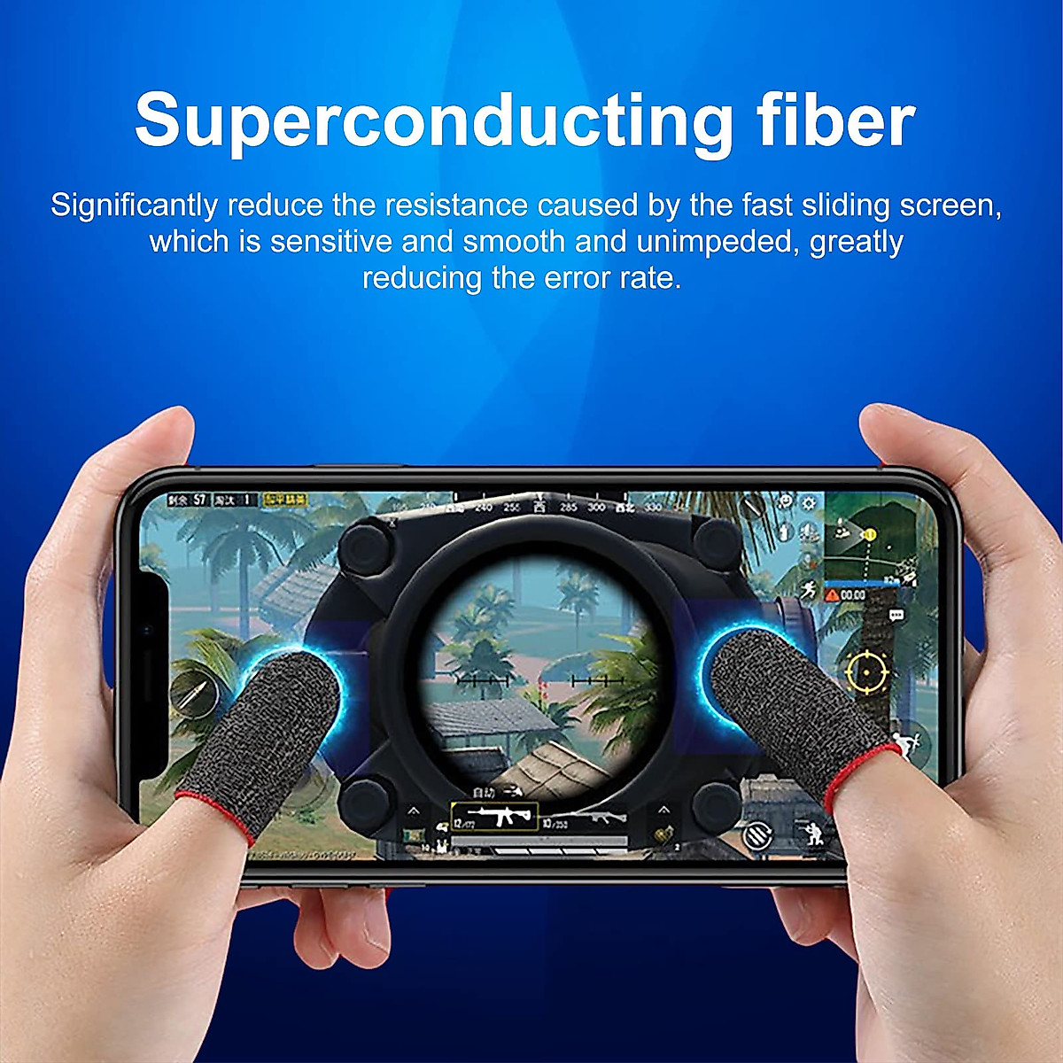 Gaweb Gaming Finger Covers Sweat Proof Breathable 0.98MM Thin Mobile Game Controller Fingertips Sleeves Thumb Gloves Red A