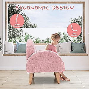 INFANS Kids Sofa, Toddler Armchair with Solid Wooden Frame Anti-Tipping Design Plush Fabric, Upholstered Children Chair for Kindergarten Playroom Preschool, Gift for Boys Girls, Toddler Couch