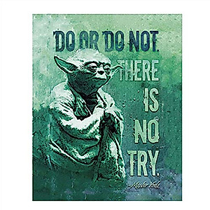 DO OR Do Not There is No Try- Inspirational Wall Art Print, Master Yoda Motivational Quotes Wall Decor For Home Decor, Office Decor, Living Room Decor, Room Decor Aesthetic, Unframed Wall Print- 8x10”