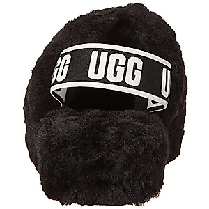 UGG Women's Fluff Yeah Slide Slipper, Black, 11 M US