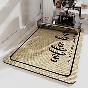 tchdio-Coffee Mat-Hide Stain Absorbent Rubber Backed Quick Drying Mat for Kitchen Counter-Coffee Bar Accessories Dish Drying Mat Fit Under Coffee Maker Coffee Machine Coffee Pot Espresso Machine
