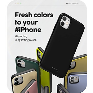 GOOSPERY iPhone 11 Wallet Case with Card Holder, Protective Dual Layer Bumper Phone Case - Black