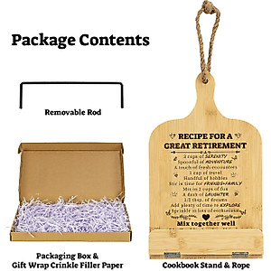 IKEDAS Retirement Gift for Woman, Cookbook Stand, Women Gift Ideas Cookbook Holder, Relaxation Gifts for Women, Recipe Book Stand, Cook Book Stand for Kitchen Counter, Thoughtful Gifts for Women