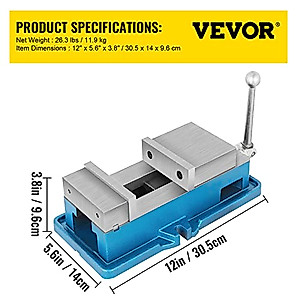 Happybuy 4 Inch ACCU Lock Down Vise Precision Milling Vise 4 Inch Jaw Width Drill Press Vise Milling Drilling Machine Bench Clamp Clamping Vice(4")