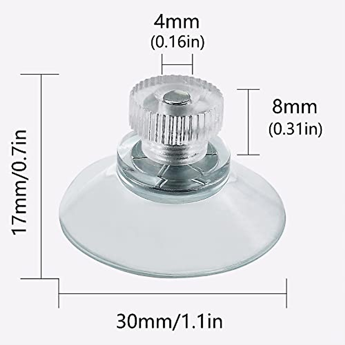 Sucker Cup JianLing 10pcs 1.1" PVC Suction Cup Glass Suction Pads with Thread Clear Screw Hooks Sucker Kitchen Bathroom Window Wall Car Hooks