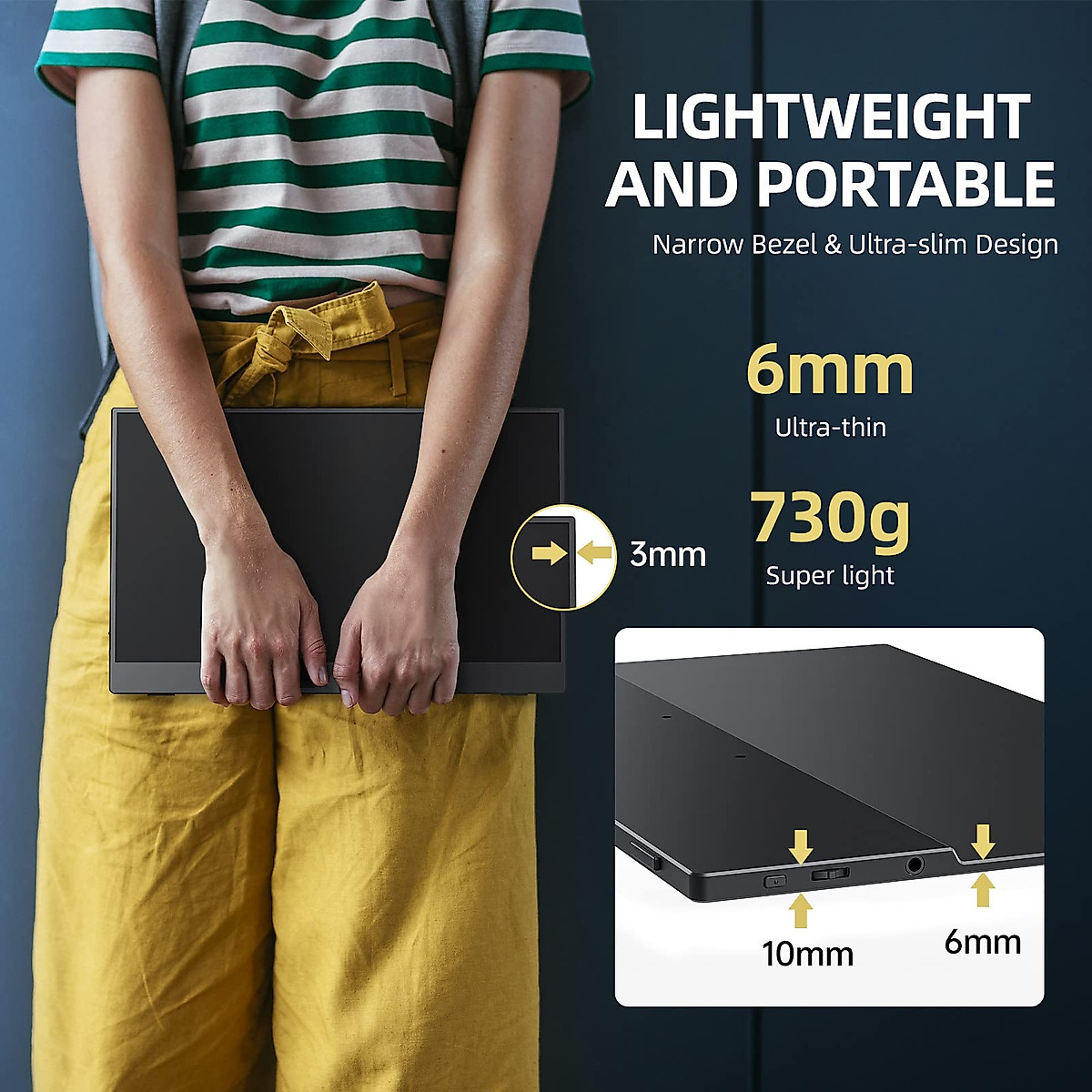 cocopar USB-C Portable Monitor Bundle [Black & Silver] 15.6 Inch 1080P FHD HDR Zero Frame USB-C Computer Display with Dual Type-C Mini HDMI for Laptop PC Mac Surface Xbox PS4/5 Switch with Smart Cover