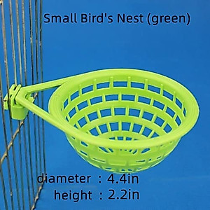 FKUMLUN 3pcs Plastic Canary Nest-Bird Nest Plastic Hollow Hanging Cage Eggs Hatching Tool Bird Breeding Hut Nest Pan(Green)