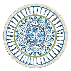 Thirstystone Drink Coasters, All Natural Stone with Non-Slip Cork Backing, Drink Absorbent & Protects Table, Home Accessories, Mood Indigo I (Set of 4), Multicolor