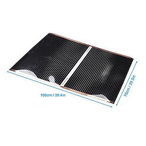 Floor Heating System Kit, Ultra Thin Reduce Energy Consumption Electric Heating Mat Even Heat Extendable Quiet Faster Cycle 220‑240V for Ceramic Tile (Type A 75x100cm)