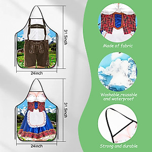 EBOOT 2 Pcs Oktoberfest Apron Female German Dirndl Oktoberfest Dress Novelty Aprons for Woman German Oktoberfest Party Beer (Charming Style)