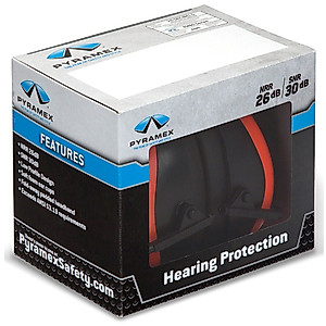 Pyramex PM80 Series Earmuff Individually Packaged NRR26dB Hi Vis Orange