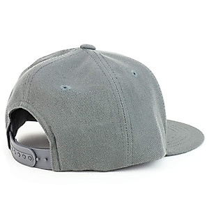 Armycrew Youth Kid's Solid Color Flat Bill Snapback Baseball Cap - Charcoal