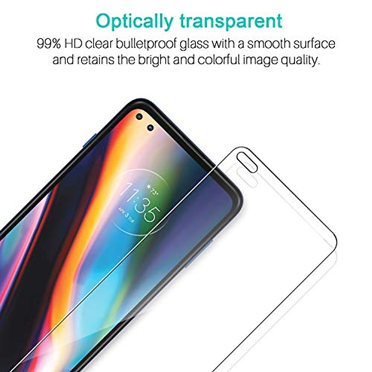 LK 3 Pack Screen Protector Compatible for Motorola Moto G 5G Plus/Moto One 5G/Moto One 5G UW Tempered Glass 9H Hardness, Case Friendly