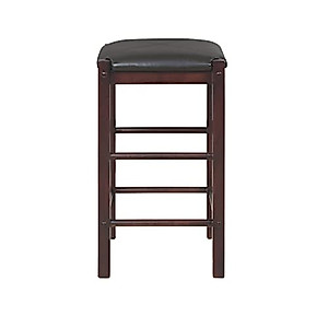 Linon Betsy Espresso Backless 25" Counter Stools Set of Two, Espresso Stools