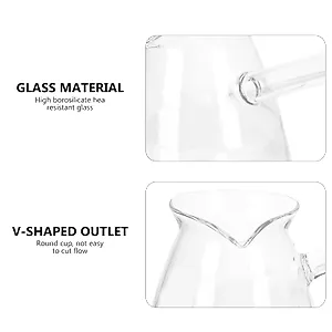 Zerodeko Classics Turkish Coffee Pot Borosilicate Glass Stovetop Tea Maker Jazzva Cezve Briki Heat Resistant Milk Warmer Hot Chocolate Maker 450ml