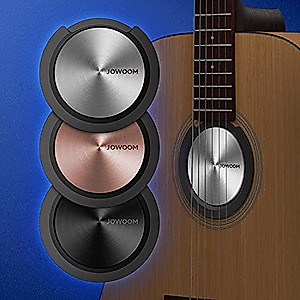 JOWOOM ReBalance Pro Acoustic Guitar Humidifier, Multi Purpose Stylish Stainless Feedback Suppressor and Moisture Sealing with High Density Sponge, Fits 99 To 102mm Soundhole (Silver)